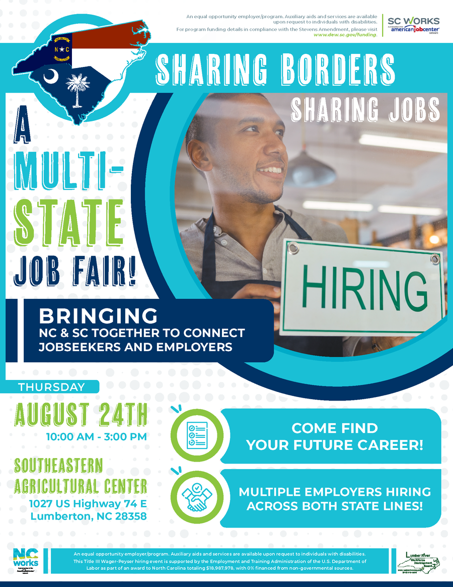 Join us at the upcoming NC/SC Job Fair! | SC Works